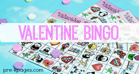 Printable Valentine Bingo Game for Preschool