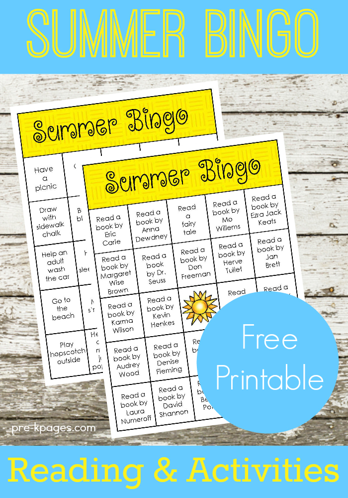 Summer Reading And Activity Bingo