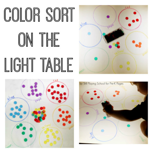 Color Sorting On The Light Table Pre K Pages Color Sorting On The Light Table Pre K Pages