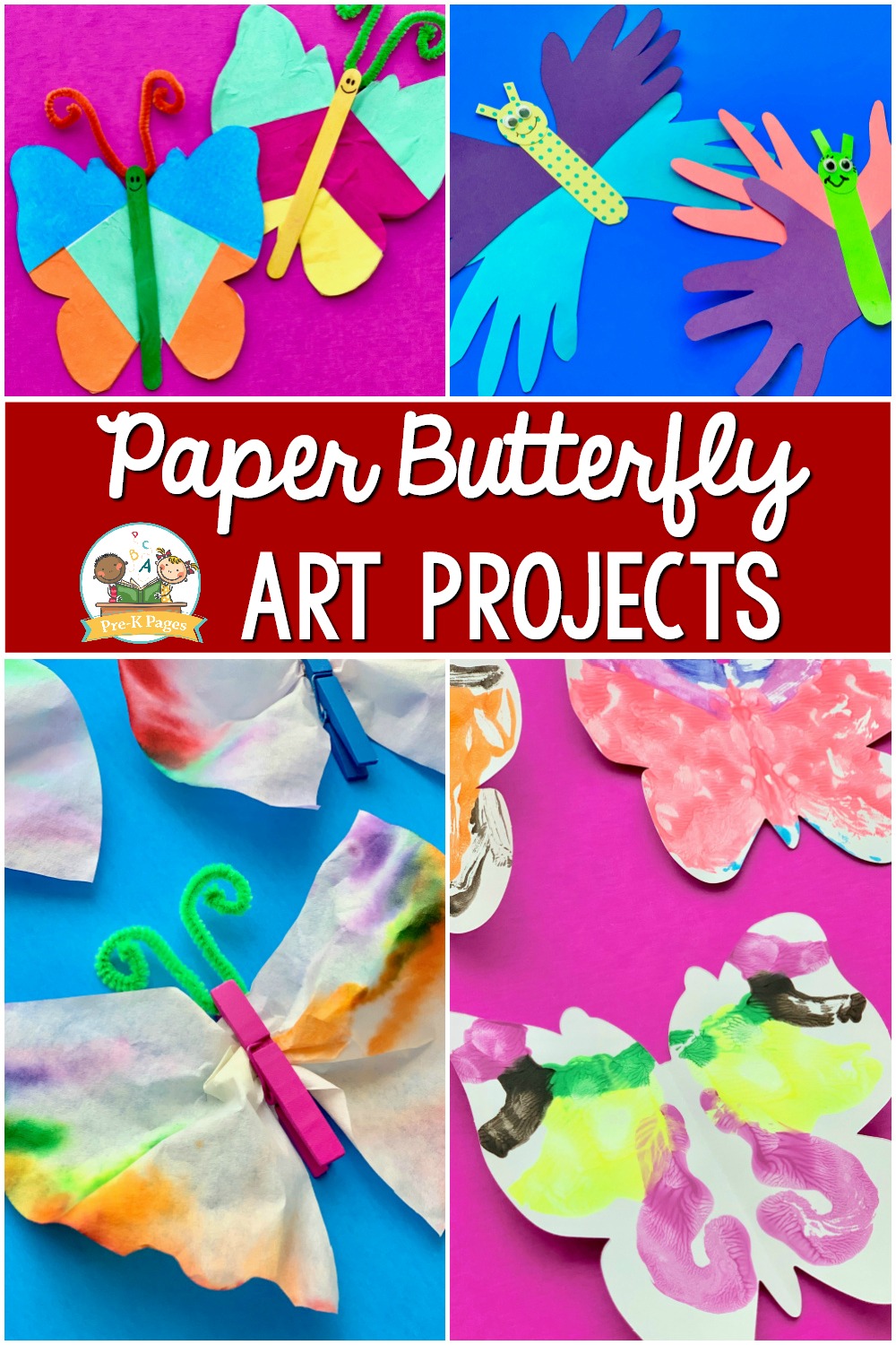 Easy Paper Butterfly Art Projects For Preschoolers Pre K Pages